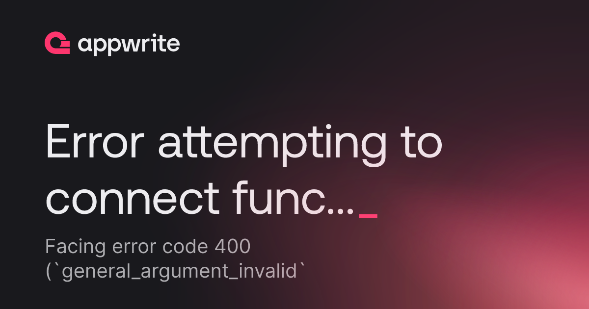 Error Attempting To Connect Function To Github Repo Threads Appwrite